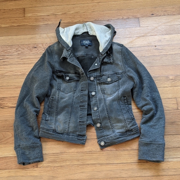 Silver Jeans | Jackets & Coats | Silver Jeans Sweatshirt Hooded Denim ...